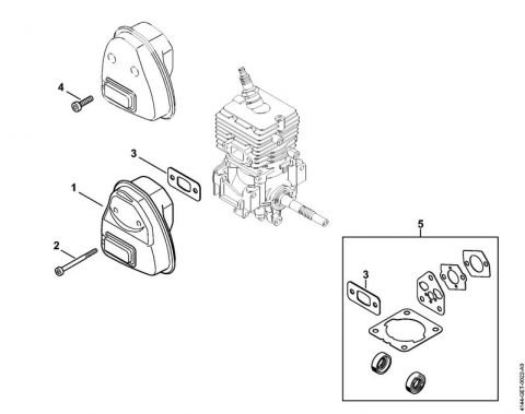 Stihl KM56 – Muffler | Lawn & turfcare machinery parts