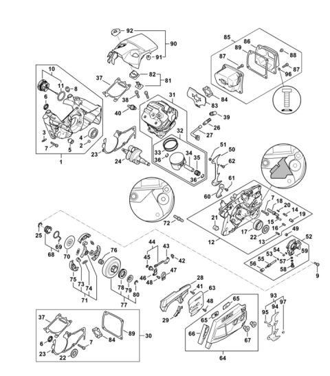 Stihl MS500i – Engine | Lawn & turfcare machinery parts