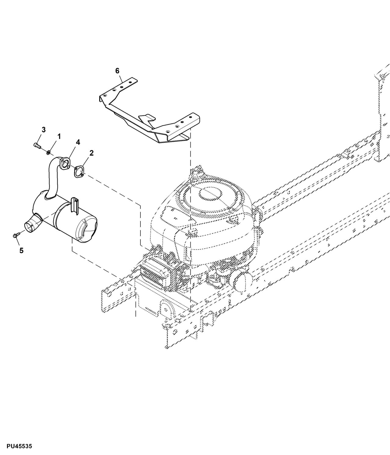 John Deere X107 – Muffler | Lawn & turfcare machinery parts