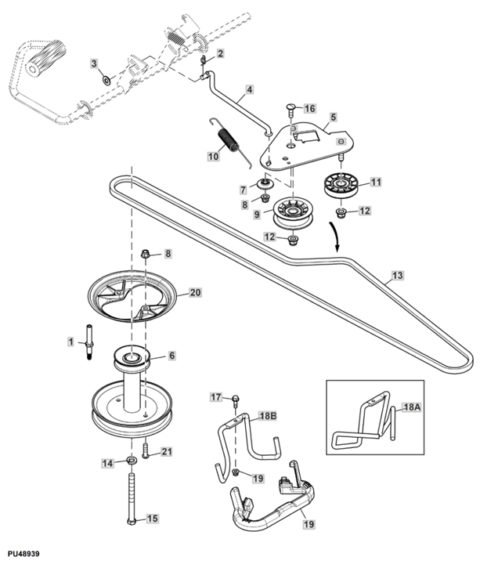 John Deere X127 – Belt Drive and Idler | Lawn & turfcare machinery parts
