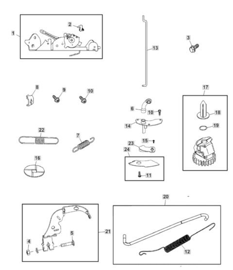 John Deere X127 – Control Lever, Governor Linkage | Lawn & turfcare ...