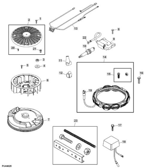 John Deere X127 – Regulator, Stator, Flywheel | Lawn & turfcare ...