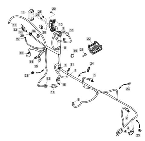 John Deere X350R – Chassis Wiring Harness 110001- | Lawn & turfcare ...