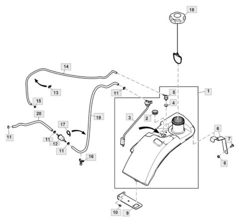 John Deere X350R – Fuel Tank | Lawn & turfcare machinery parts