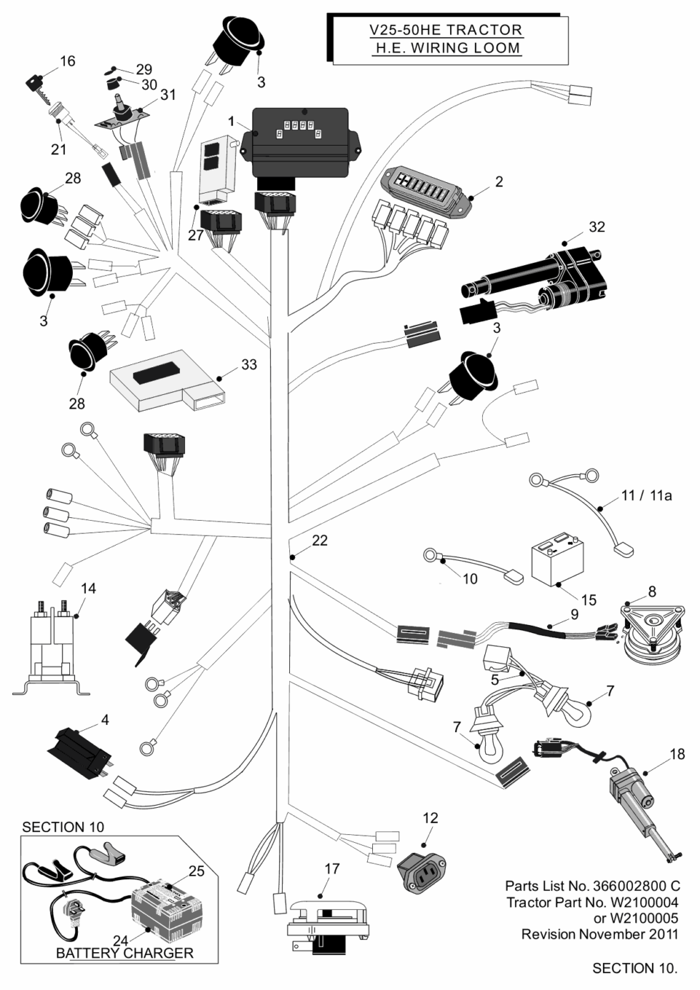 Westwood V2550HE – Wiring Loom | Lawn & turfcare machinery parts