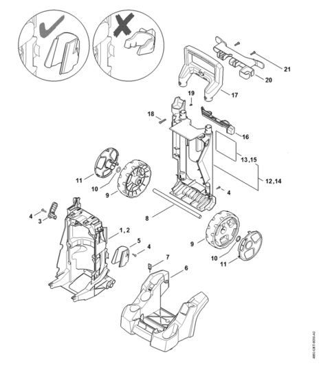 Stihl RE110 Plus – Chassis | Lawn & turfcare machinery parts
